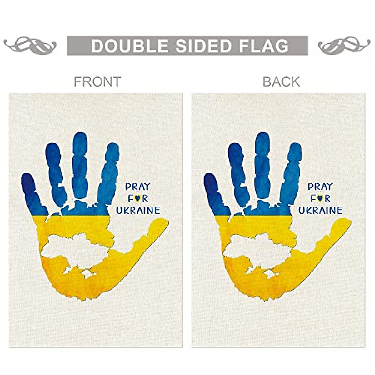 Haustalk Pray for Ukraine Garden Flags Double Sided Ukrainian National Garden Flag Ukraine Polyester Flag for Yard House Decor 12x18