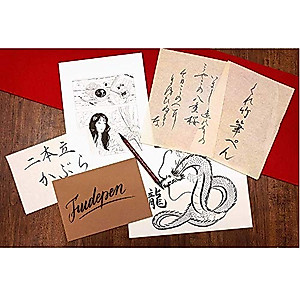 Kuretake FUDE PEN NIHON-DATE KABURA Brush Pen (No.55), Double-sided hard and soft brush tip pen for lettering, calligraphy, art, writing, sketching and inking illustration. AP-Certified, Made in Japan