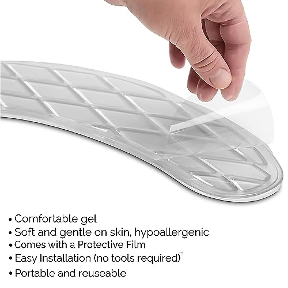 Morvat Washable Gel Toilet Seat Cover, Padded Riser Cushion for Toilets & Commode Chair, Maximum Pain Relief Comfort & Support, Adhesive Raised Donut Pad for Elderly & Handicapped, White, Round