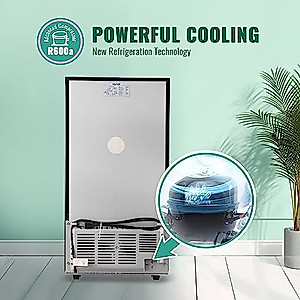 WANAI Compact Refrigerator 3.5 CU.FT Double Door Mini Fridge with Freezer Small Refrigerator with 7 Adjustable Temperature Side Door Wire Rack suit for Dorm Office Apartment Black