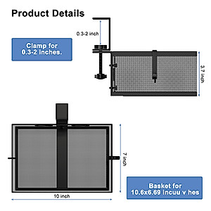 HAMOPY Under Desk Drawer Organizer, Clamp-on No Drill Under Desk Storage Drawers with 2 Cable Holes, 360° Rotatable Hidden Desk Must Haves for Home and Office Accessories