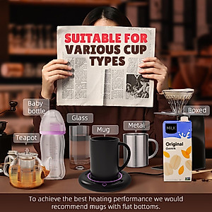 40W Coffee Mug Warmer with Auto Shut Off for Desk, Cup Warmer Smart 3 Level Temperature Settings, Electric Beverage Tea Water Milk Warmer for All Cups and Mugs, Heating Plate Candle Wax Warmer