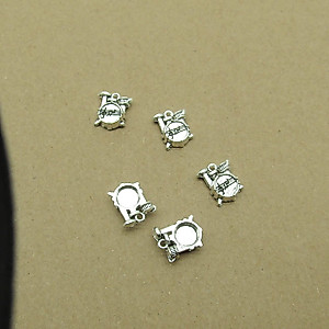 FAIWAWU 40 Pcs Silver Drum Set Charm Music Charms Pendant for Jewelry Making Necklace Bracelet Earrings
