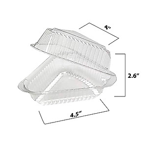 MT Products Cake Slice Container - Clear Hinged Medium Deep Cheesecake Pie Slice Containers (Pack of 20) - Made in the USA