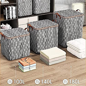 gyujnb Clothes Storage Bags Large Capacity Clothes Storage Bins Closet Organizers Storage Containers with Durable Handles Storage Bag Large Capacity Folding Clothes Portable Wardrobe Storage Box