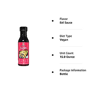 Otafuku Sushi Eel Sauce for Sushi Rolls, Japanese Unagi Sauce Gluten Free, 15 Oz