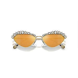 SWAROVSKI SK7009 Sunglasses, Pale Gold/Brown Mirrored Gold, 55 mm