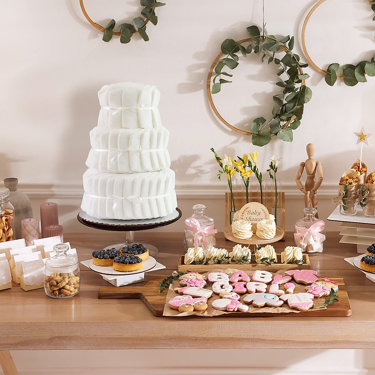 Decorate It Yourself 3 Tier Plain Diaper Cake-60 Diapers