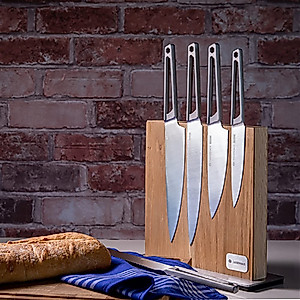 Zassenhaus Magnetic Wood Knife Block for Kitchen Counter, Natural Oak, 11" x 3.5 - Oak Wood Knife Block - Oak Magnetic Knife Block - Magnetic Knife Holder - Knife Storage - Knife Stand