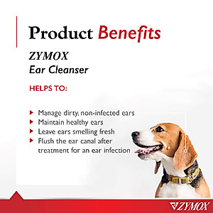 Zymox Ear Cleanser Solution for Dogs and Cats, 1 Gallon