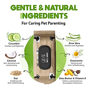G.A.S Plant-Based Full Body Pet Wipes for Dogs & Cats - Vet-Designed & Hypoallergenic Dog Wipes - Cleaning & Deodorizing Wipes for Pets - Wood-Based & Earth-Friendly - Pack of 100 Wipes