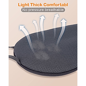 Hochoek Ice-Cold-Silk-Sleep-Mask Eyeshade Eye-Mask Eye-Cover - Double-Sided Warm and Ice-Cold Series (Classic Grey/Deep Rock Ash+Green/Beige+Dark Blue/Light Pink)