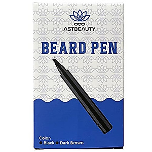 Natural Beard Pencil Filler pen for Men Beard Moustache, Water Proof Long Lasting Coverage, Repair Shape, Effective Enhance Facial Hair (BLACK)