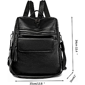 Leather Backpack Purse for Women PU Medium Size Travel Backpack Trendy Anti Theft Handbags and Shoulder Bag (White)