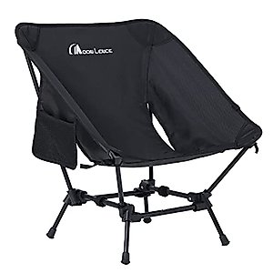 MOON LENCE Small Camping Chairs, Compact Backpacking Chair Portable Lightweight Lawn Chair Folding Chair for Hiking with Side Pockets