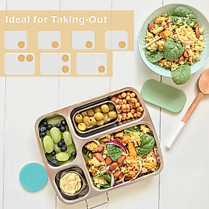 6 Pack 2.5OZ Salad Dressing Containers To Go, Advanced Stainless Steel Condiment Containers with Silicone Lids Easy to Open, Leakproof colorful Compact Salad Sauce Cups Easy to Carry Everyday