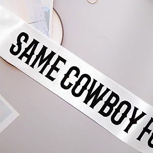 Decorit Same Cowboy Forever Sash, Bachelorette Party Decorations, Bride to be, Gag Gift, Cowgirl, Last Rodeo, Getting Hitched, Country Theme Nash Bash, margs and matrimony bachelorette, White