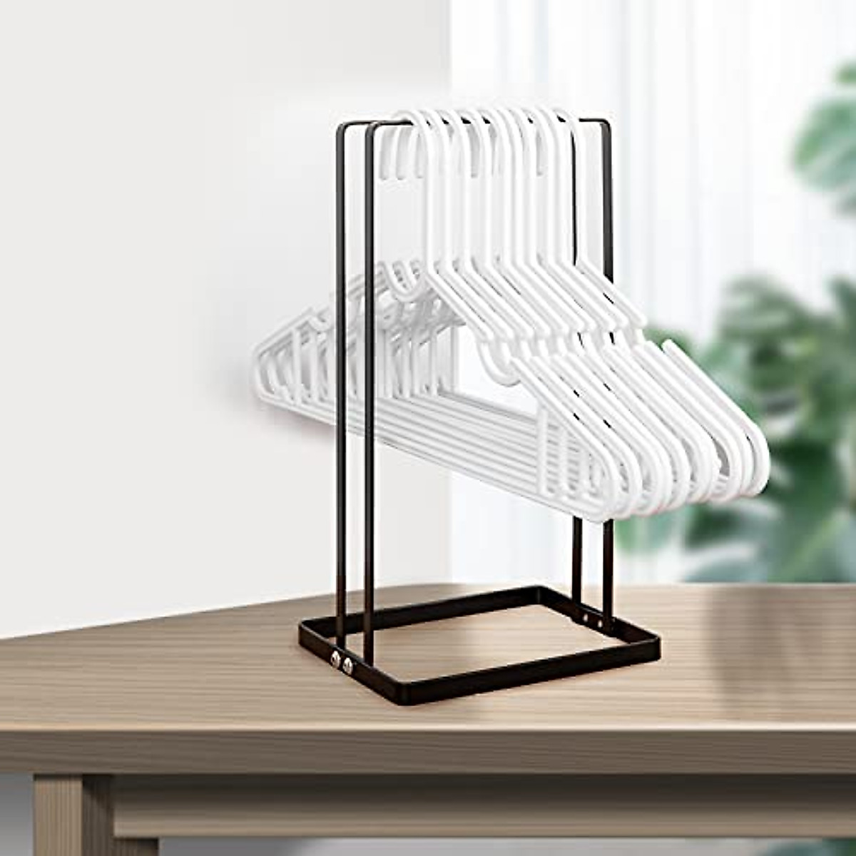 Ainstru Hanger Organizer Stacker Clothes Hanger Storage Up to 65 Velvet Hangers for Closet Laundry Room, Metal Hanger Holder Rack for Adults or Children Clothes Hangers