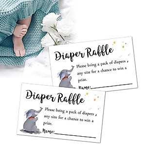 50 Count Elephant Diaper Raffle Tickets for Baby Shower Boy Baby Shower Game Baby Shower Diaper Raffle Tickets.
