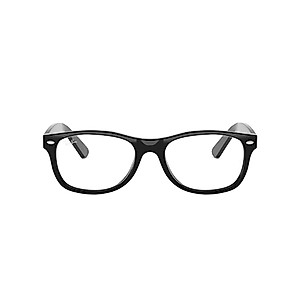 Ray-Ban RX5184 New Wayfarer Square Prescription Eyeglass Frames, Black/Demo Lens, 54 mm