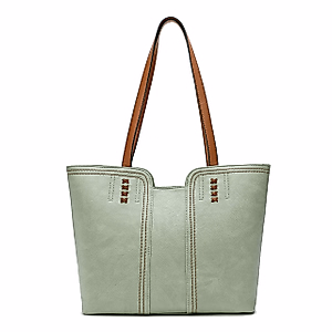 Montana West Tote Bag for Women Top Handle Satchel Purse Oversized Shoulder Handbag Hobo Bags Green Christmas Gift MWC-118GN
