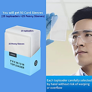 JODSSXI 25 Pcs Super Clear Regular Toploaders for Standard Card Slightly Flexible 35pt Top Loaders Card Sleeves Premium Hard Plastic Standard Card Protectors for MTG Cards YUGIOH Cards Sports Card