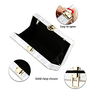 Rkrouco Women Acrylic Evening Clutch Purses Multicolor Purse Handbag for Wedding Cocktail Party Prom