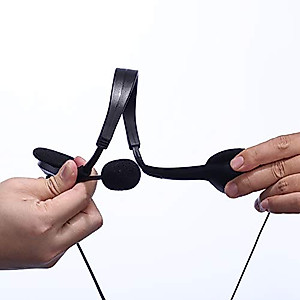 QINYOUNICE Kids Heaphones with Microphone Headphones for Kids with Microphone,Noise Cancelling and Volume Controls Kids Headphones for Online Course Computer Headset (Black Color)