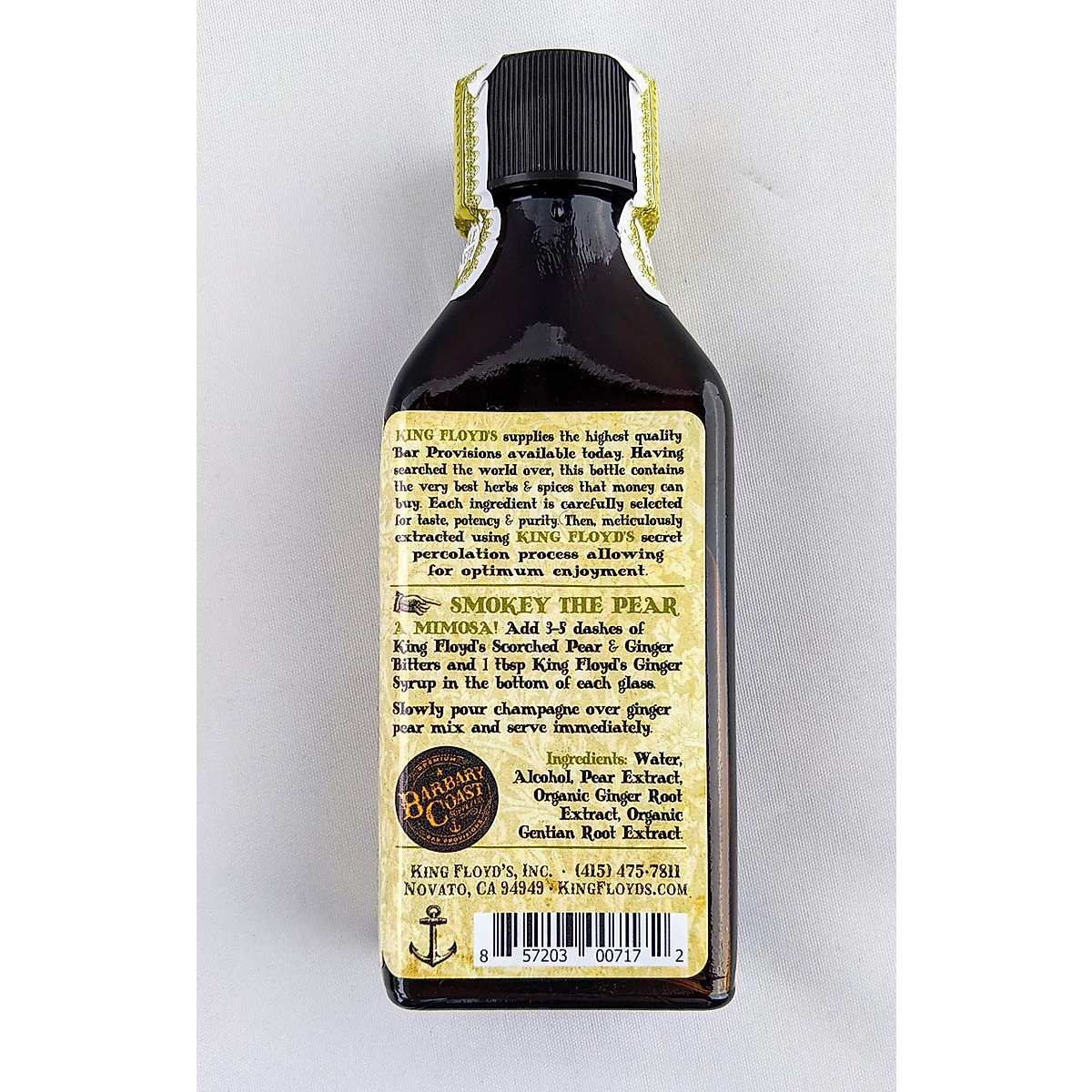 King Floyd's, Artisanal Scorched Pear & Ginger Bitters, Hand Crafted, Made from the Torched Carmalized Pears, Unique Bitters for a Unique Cocktail, 100ml, Bar Provisions, Bitters for Cocktails
