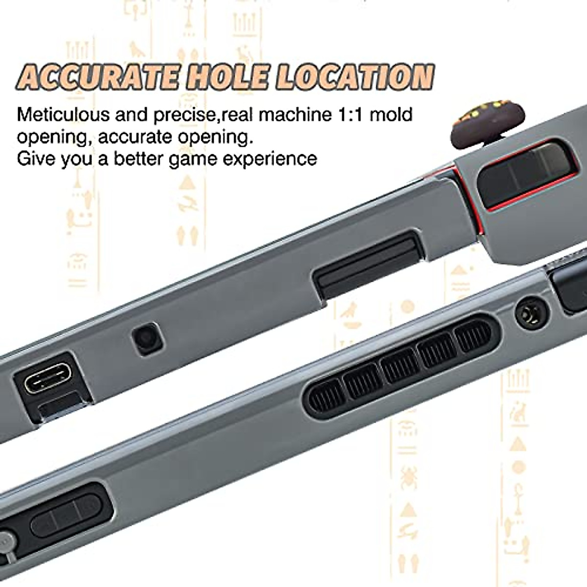 DLseego Dockable Protective Case for Nintendo Switch, Zelda Frosted Hard Cover with 2 pcs Glass Screen Protectors and 4 pcs Thumb Grip Caps - Zelda