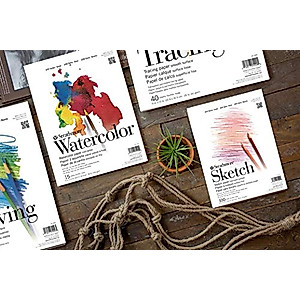 Strathmore 200 Series Sketchbook, Tape Bound Pad, 9x12 inches, 100 Sheets (50lb/74g) - Artist Paper for Adults and Students - Graphite, Charcoal, Pencil, Colored Pencil