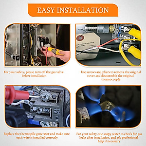 HUAREW 24 Inch 750mv Thermopile Generator Q313A, Fireplace Millivolt Thermocouple Replacement Parts 7533113, 1950-001, R1054 60125501 Fits Gas Stove/Water Heater/Grill/Gas Fryer/Oven (24’ Aluminum)