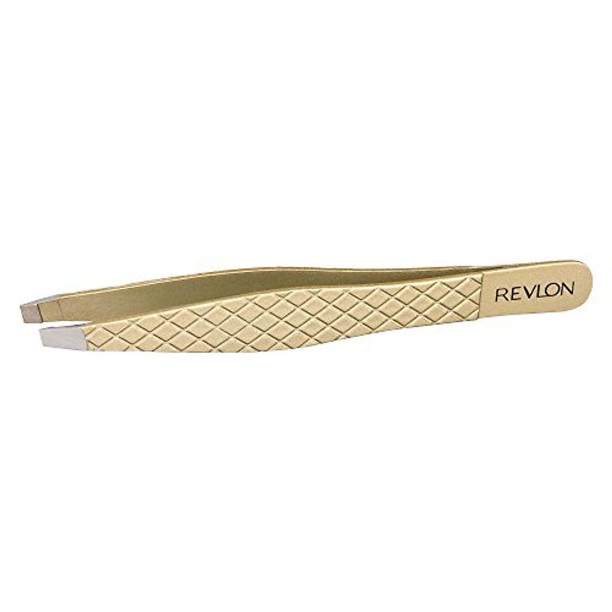Hair Removal Tweezer by Revlon, Gold Series Slant Titanium Coated, Diamond Particles For Maximum Grip, High Precision Tweezers for Men, Women & Kids ( Pack of 1)