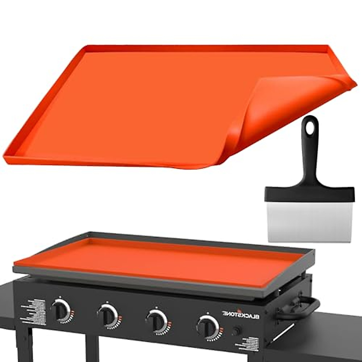 Griddle Mat Silicone for Blackstone 28 inch Griddle Scraper Heavy Duty Griddle Cover Griddle Grill Blackstone Accessories Food Grade Protector with Scraper Kit Protect Your Griddle from Dirt & Rust