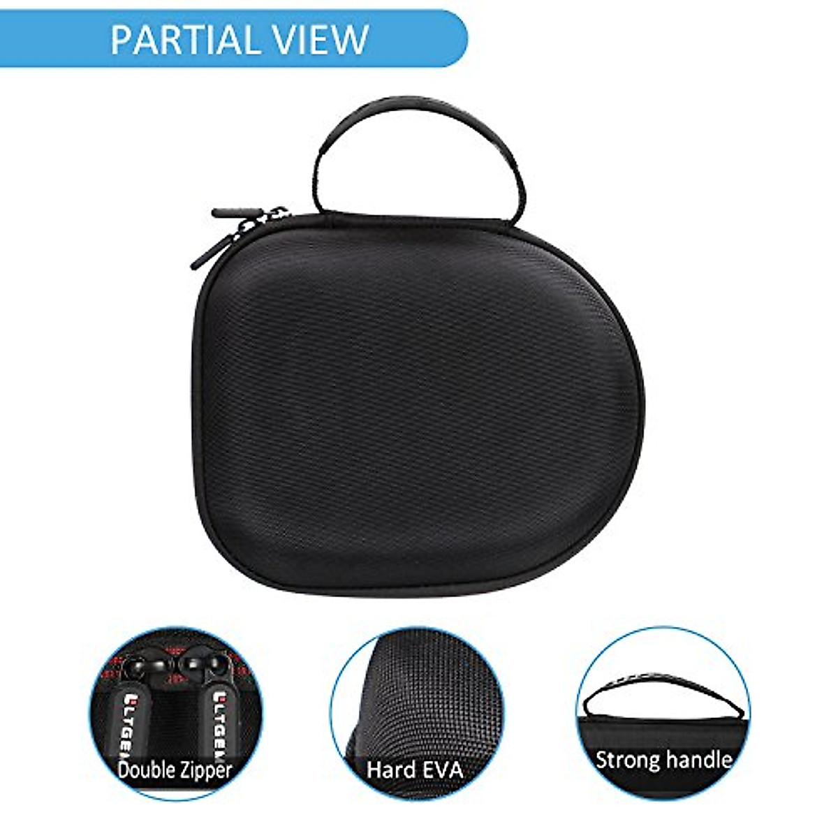 Hard Headphone Case for Sony, Beats, JBL, OneOdio, Soundcore Anker Life Q20, M-Audio HDH40, Bose, Audio-Technica, AKG, Behringer, Philips - Travel Protective Carrying Storage Bag(Black+Grey)