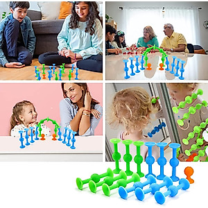 Hadeam Darts Game Set : 22Pcs Suction Sucker Toys Cup Decompression Soft Silicone Indoor Outdoor Competitive Games for Adults and Kids(for Big Size), blue and green (WJ-1)