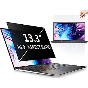 Peslv 13.3 Inch Laptop Privacy Screen for 16:9 Computer Monitor, Anti Glare Blue Light Filter Protector, Removable 13 In Security Shield Compatible with Lenovo Hp Dell Acer Asus Thinkpad Envy Xps