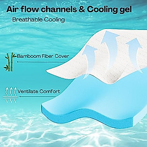 3 Inch Memory Foam Mattress Topper King Size, Cooling Gel Infused Mattress Topper for Pressure Relief & Cooling Sleep, Firm Mattress Topper King Memory Foam Bed Toppers with Bamboo Cover