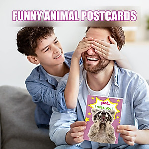 Panelee 60 Set Funny Greeting Cards Set with Envelopes Gratitude Blank Boxed Animal Note Cards Funny Affirmation Cards Appreciation Thank You Postcards for Employee Friends Business Coworker