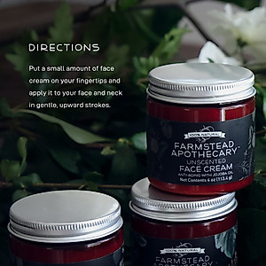 Farmstead Apothecary 100% Natural Anti-Aging Face Cream with Jojoba Oil, 4 oz (Unscented)