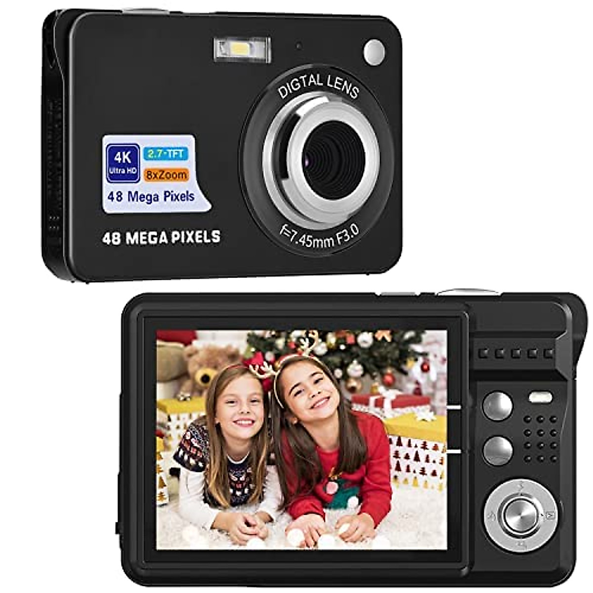 Digital Camera,4k 48 MP Mini Kid Camera,Video Camera 2.7inch Digital Zoom,Pocket Camera for Beginners
