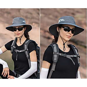 PanPacSight Women Ponytail Sun Hat UV Protection Fishing Hats Sunshade Packable Bucket Outdoor Hiking Gardening Boonie