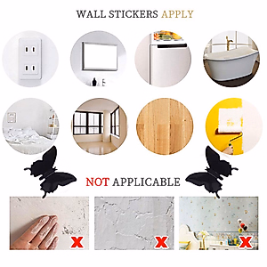 3D Butterfly Wall Decor, 48PCS Removable Mural Stickers Wall Stickers Decal for Home and Room Decoration (Black)