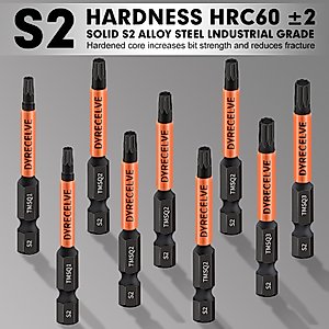 10-Pack 8 Point Star Bit - Professional 8 Point Torx Bit (Magnetic Heads & Hex Shank) - Double Square Bit Set Made of Premium S2 Alloy Steel - 8 Point Star Bit for Trailer - Sizes #1, #2 and #3