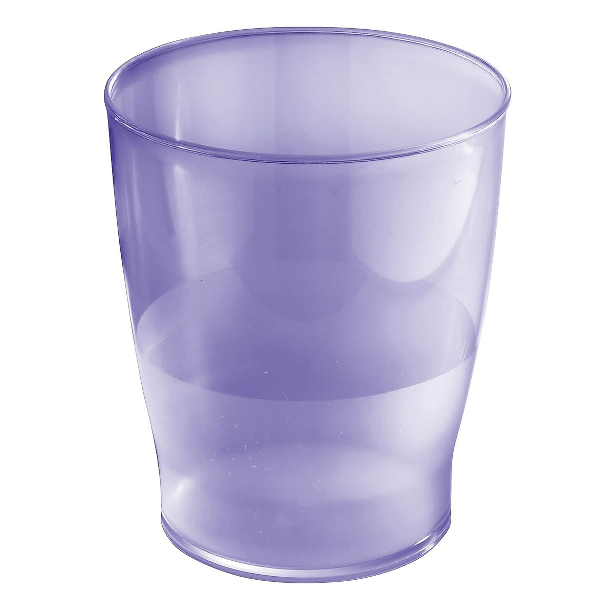 mDesign Plastic Slim Round Small 1-Gallon Trash Can, Wastebasket, Garbage Container Bin for Bathroom, Bedroom, Kitchen, Home Office, and Kids Room Waste Use - Violet Purple