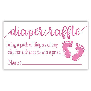 50 Pink Baby Feet Diaper Raffle Tickets - Girl Baby Shower Game