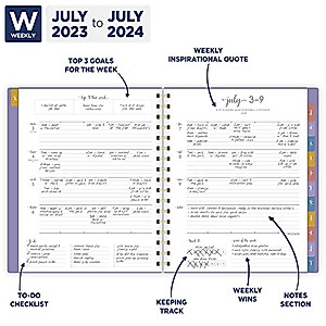 AT-A-GLANCE 2023-2024 Planner, Weekly & Monthly Academic, 7" x 8-3/4", Medium, Harmony, Lavender (1099-805A-17)