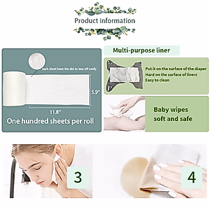 LVBB 100% Bamboo Biodegradable Rayon Cloth Diaper Liners Disposable, Gentle and Soft Bamboo Diaper Liners, Fragance Free and Chlorine Free Disposable Diaper Liners,White,100 Count/Roll (Pack of 4)