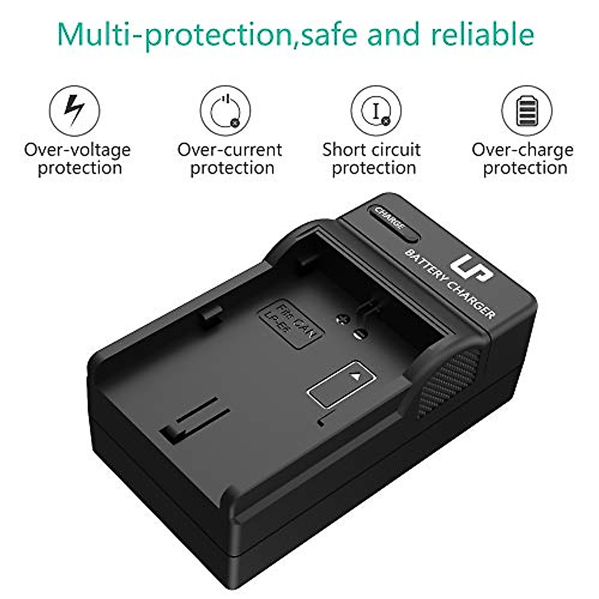 LP-E6 LP E6N Battery Charger, LP Charger Compatible with Canon EOS 90D, 80D, 70D, 60D, 60DA, 7D Mark II, 7D, 6D Mark II, 6D, 5D Mark IV, 5D Mark III, 5D Mark II, 5DS, 5DS R, R5, R6 DSLR Cameras & More