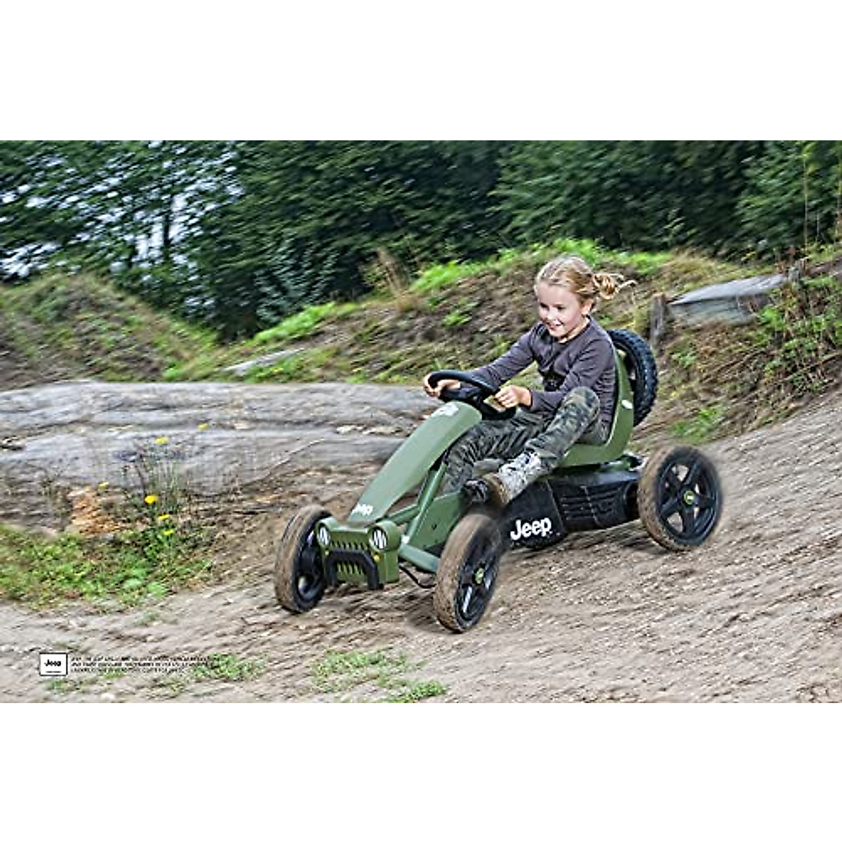 BERG Pedal Kart Rally Adventure | Children's Vehicle, Pedal Kart with Adjustable seat, with Freewheel, Children's Toys Suitable for Children Aged 4-12 Years